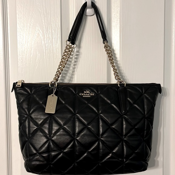 Coach | Bags | Coach Ava Chain Tote In Quilted Leather | Poshmark